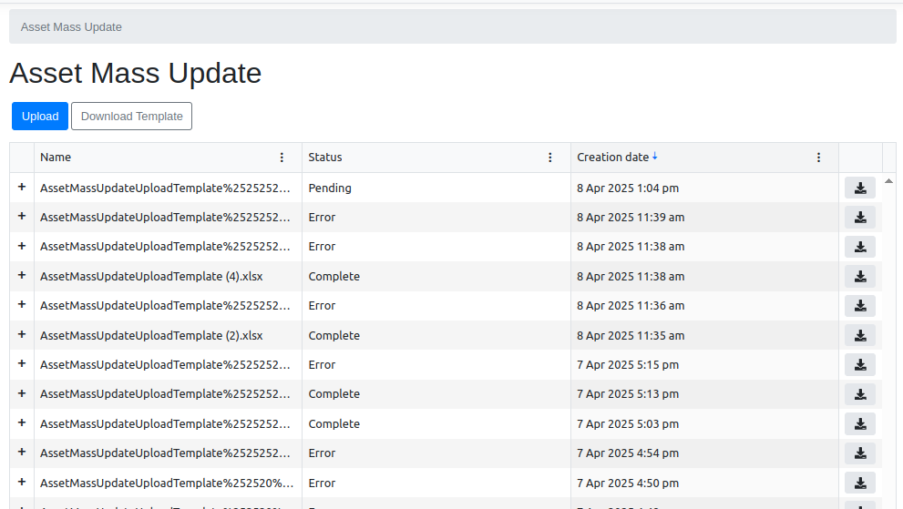 Asset Mass Update | Alarm2